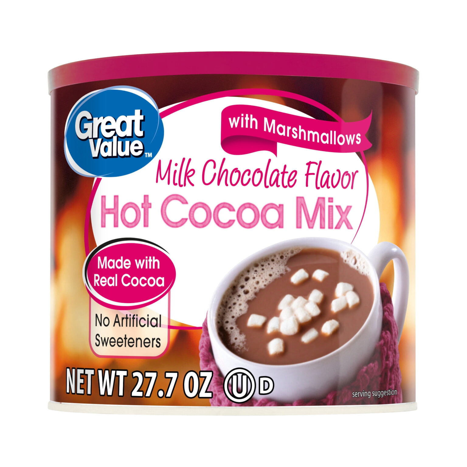 Great Value Milk Chocolate Hot Cocoa Drink Mix with Marshmallows, 27 oz ...